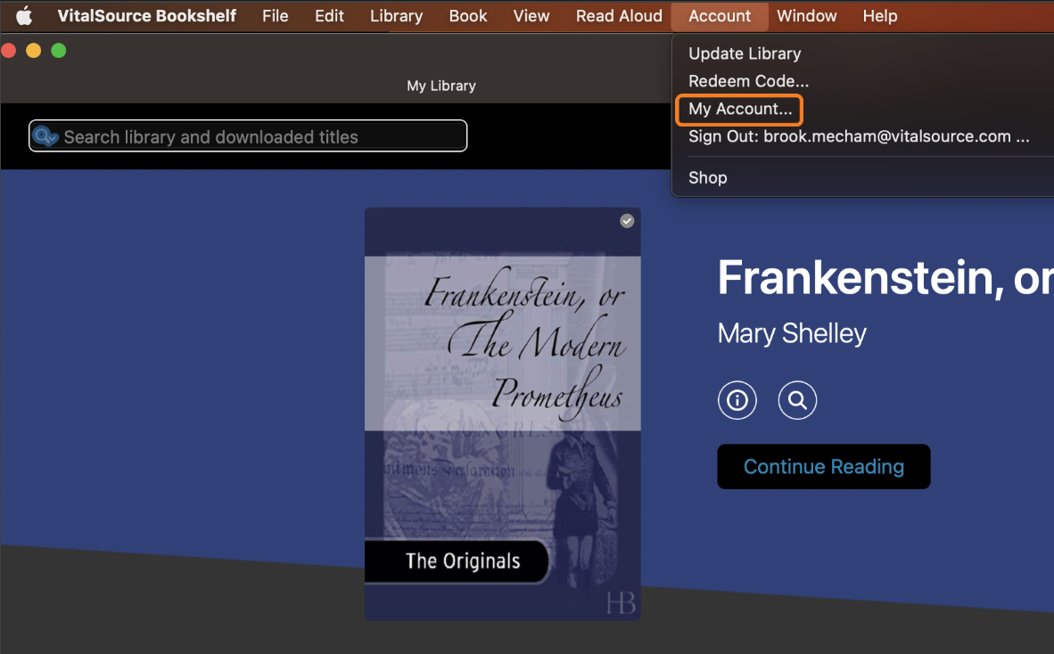Manage Your Bookshelf® Account and Devices – VitalSource Success