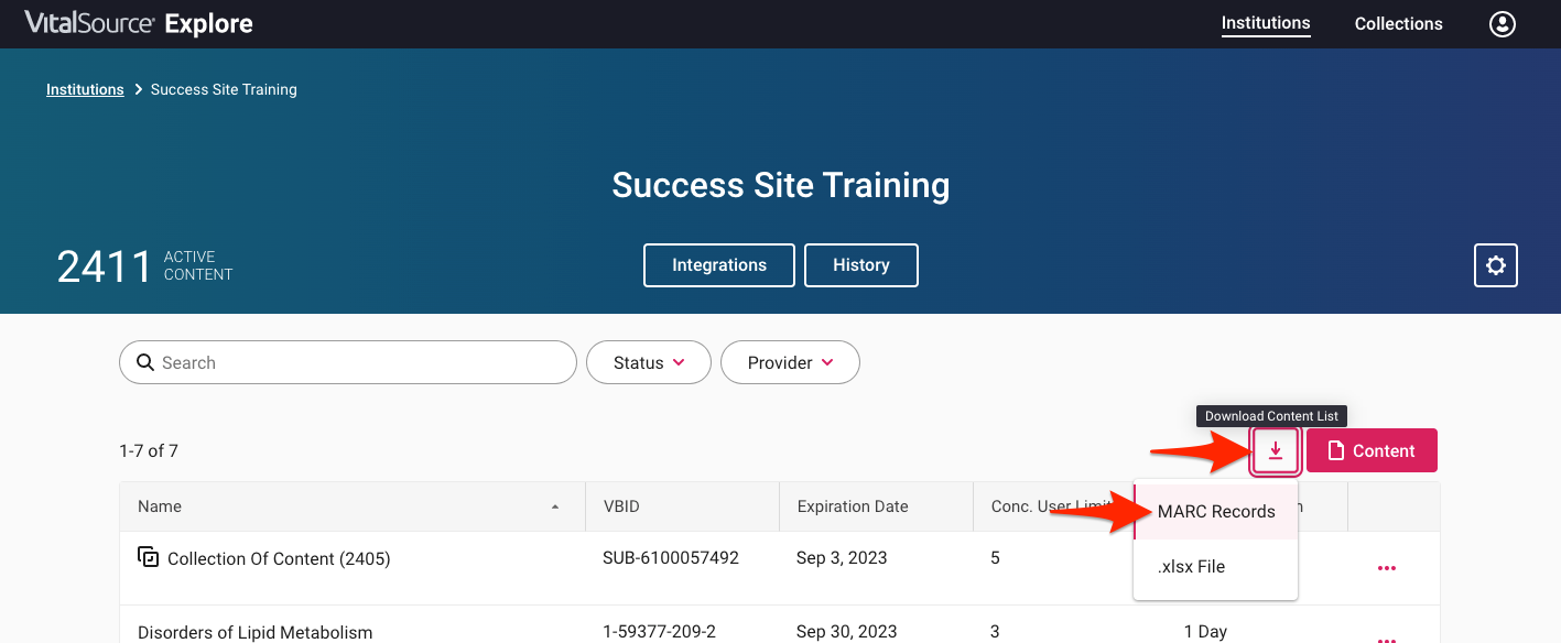 Explore: MARC Records – VitalSource Success