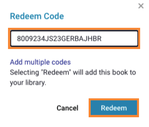 Redeem a Code in Bookshelf® Online – VitalSource Success